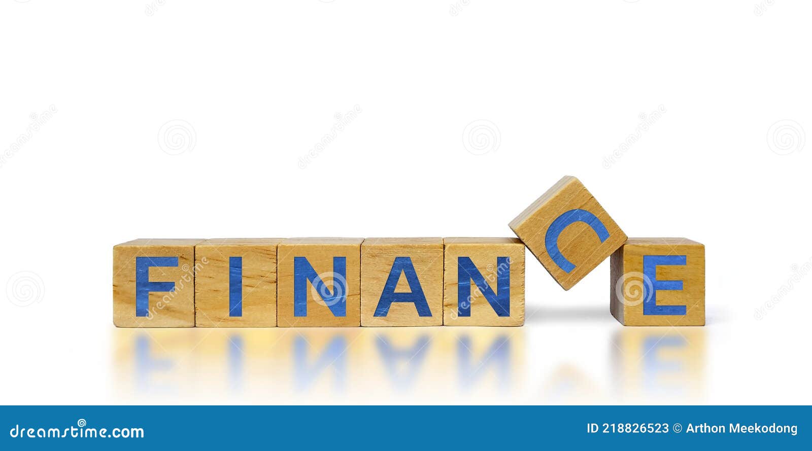 Stacked Wooden Cubes with Finance Text on Separate Wooden Cubes Stock ...