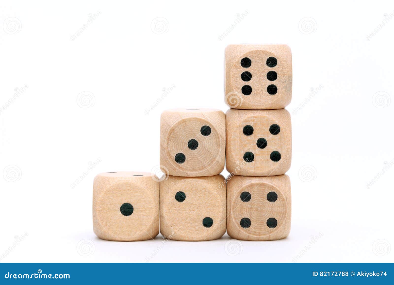 Stacked wooden dice stock photo. Image of gaming, casino - 82172788