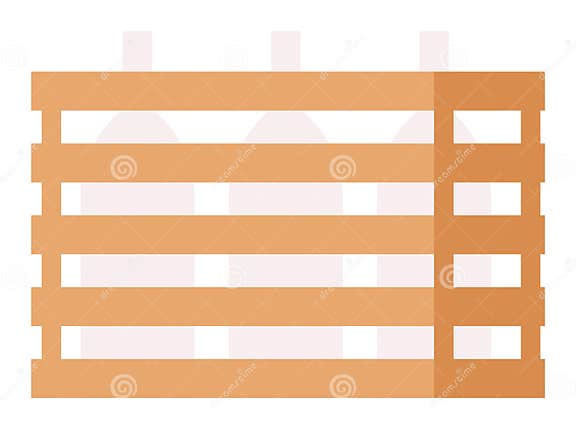 Stacked Wooden Fence Vector Illustration Displaying Parallel Horizontal ... Stacked Wooden Fence Vector Illustration Displaying Parallel Horizontal ...