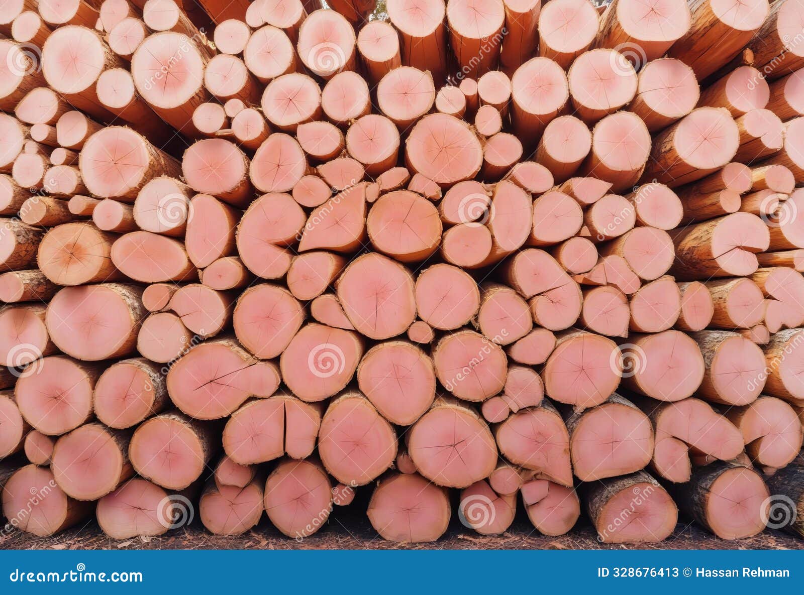 Stacked Wooden Logs on a Pink Background Stock Illustration ...
