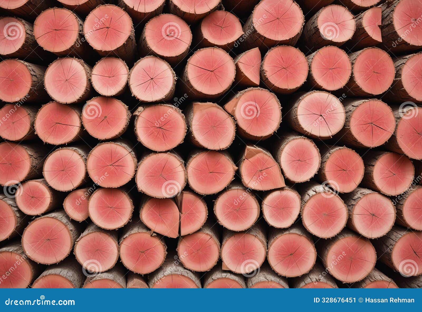 Stacked Wooden Logs on a Pink Background Stock Illustration ...