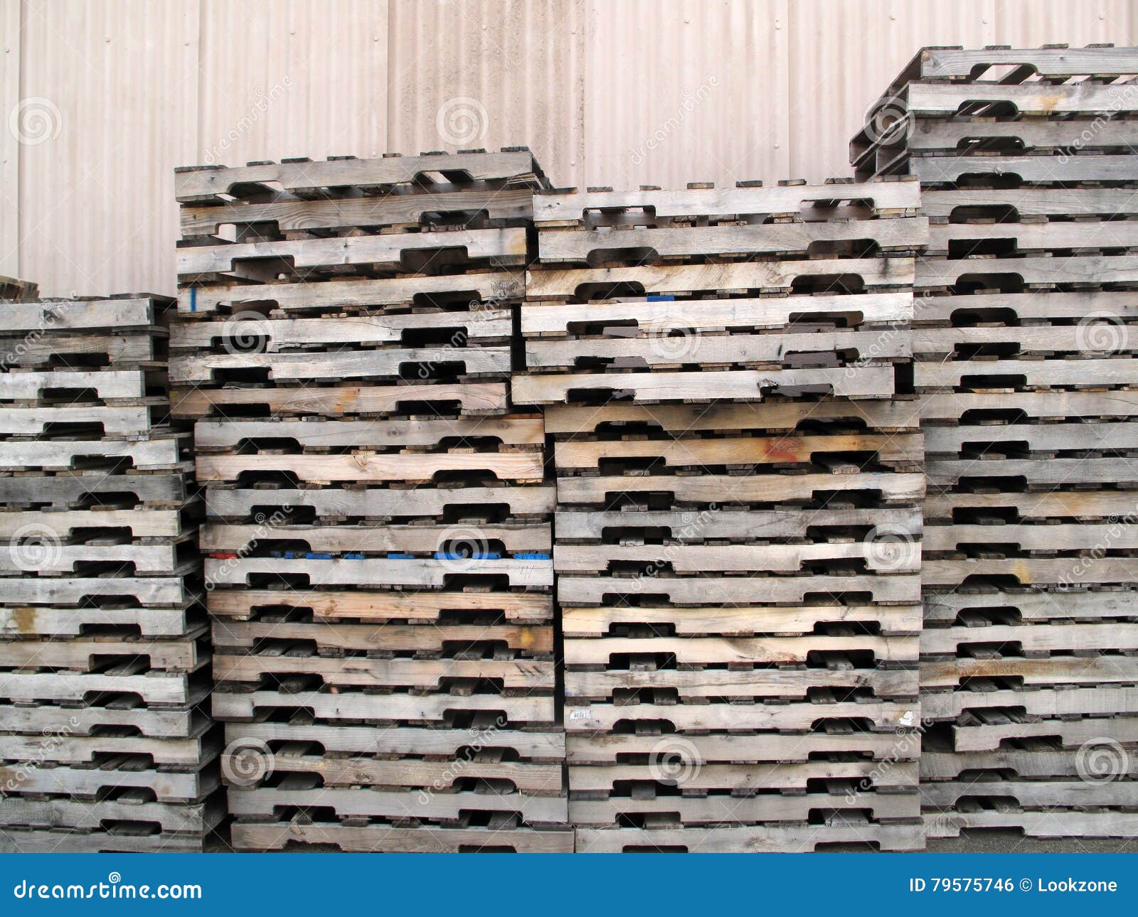 Stacked Wooden Palettes stock photo. Image of paint, platforms - 79575746