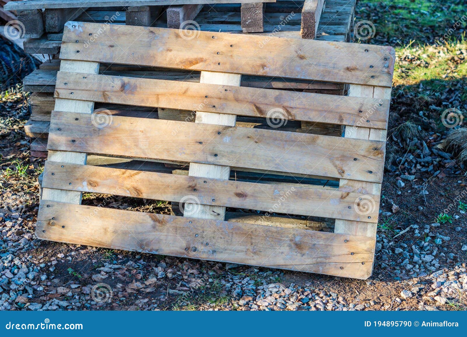 Stacked Wooden Pallets Industry Image Stock Photo - Image of pallet ...