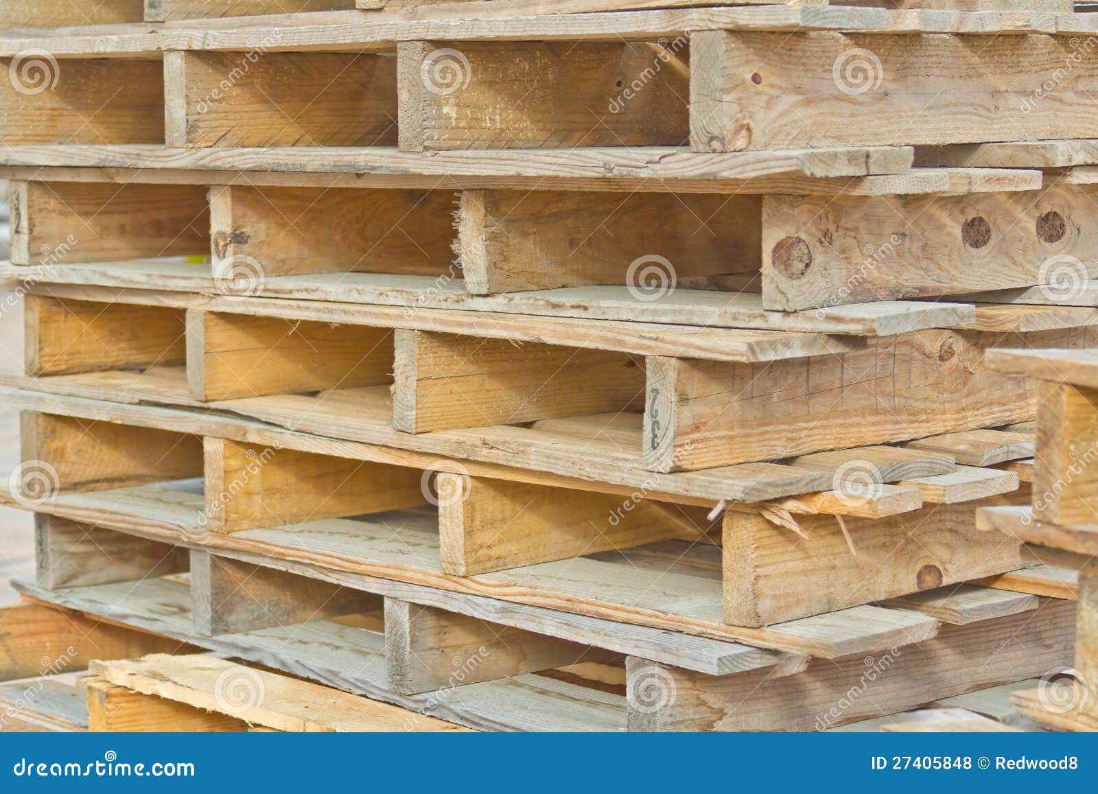 Stacked Wooden Pallets stock photo. Image of ship, packing - 27405848