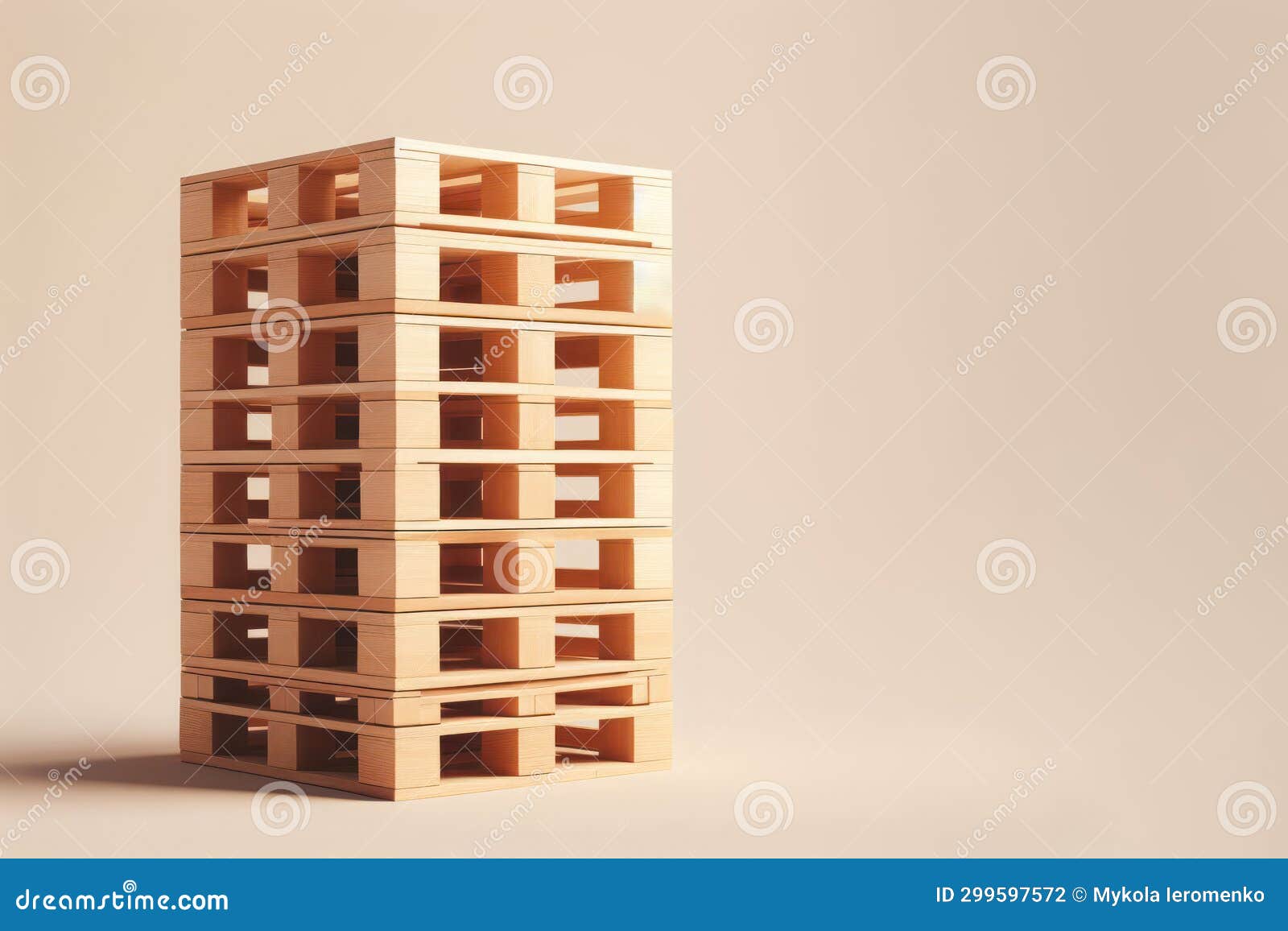 Stacked Wooden Pallets. Place for Text. Stock Illustration ...