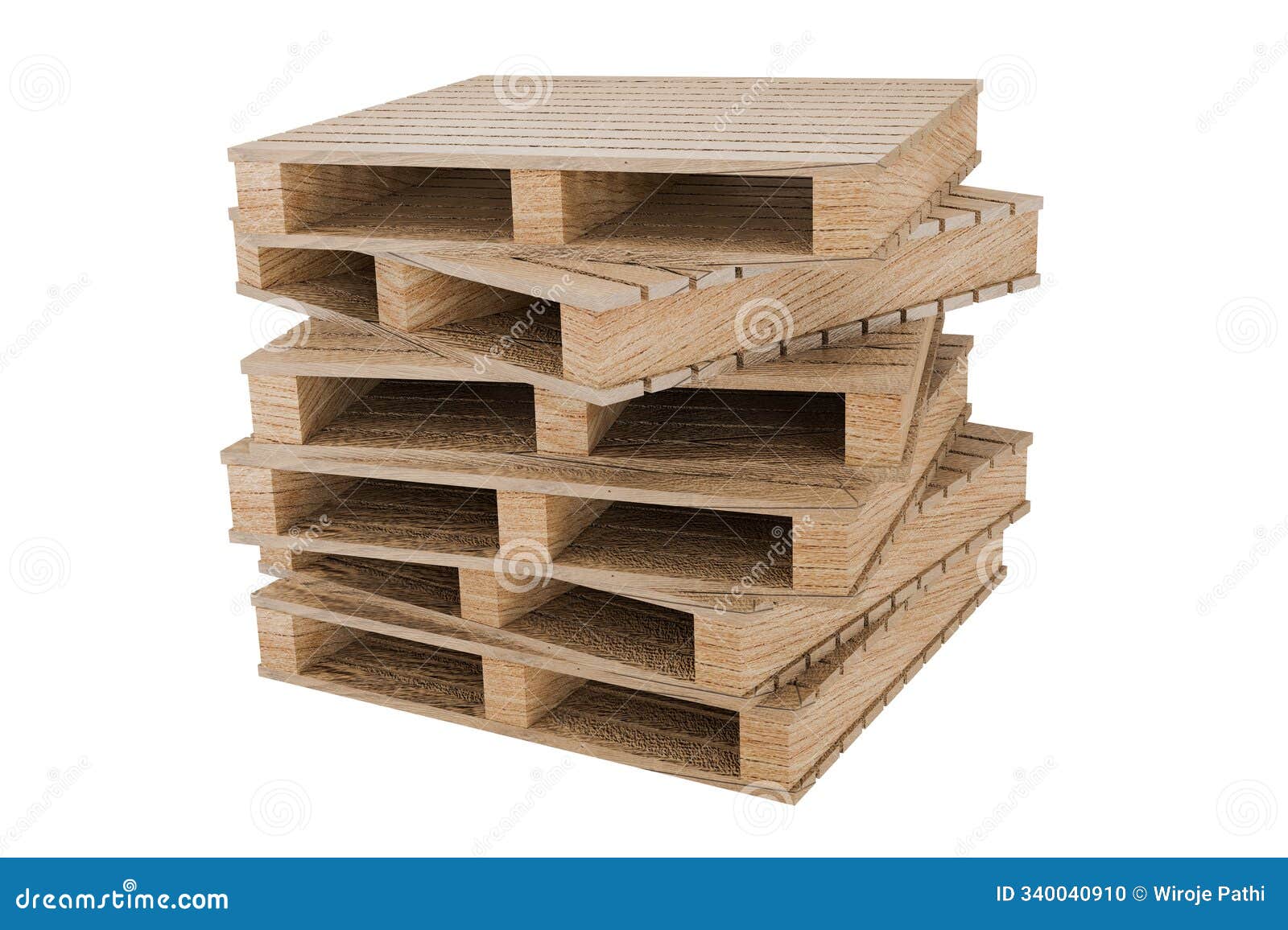 Stacked Wooden Pallets Rendering of 3D Illustrations Separated from the ...