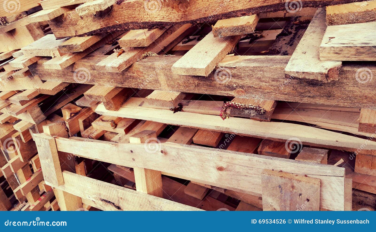 Stacked wooden pallets stock photo. Image of textured - 69534526