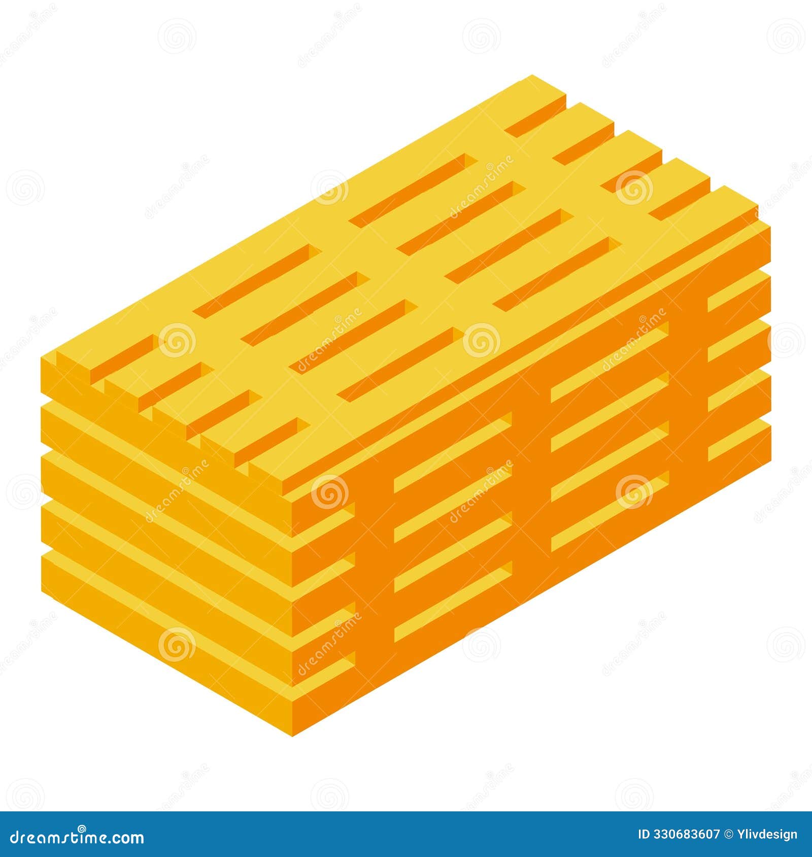 Stacked Wooden Pallets for Storage and Transportation Isometric Icon ...