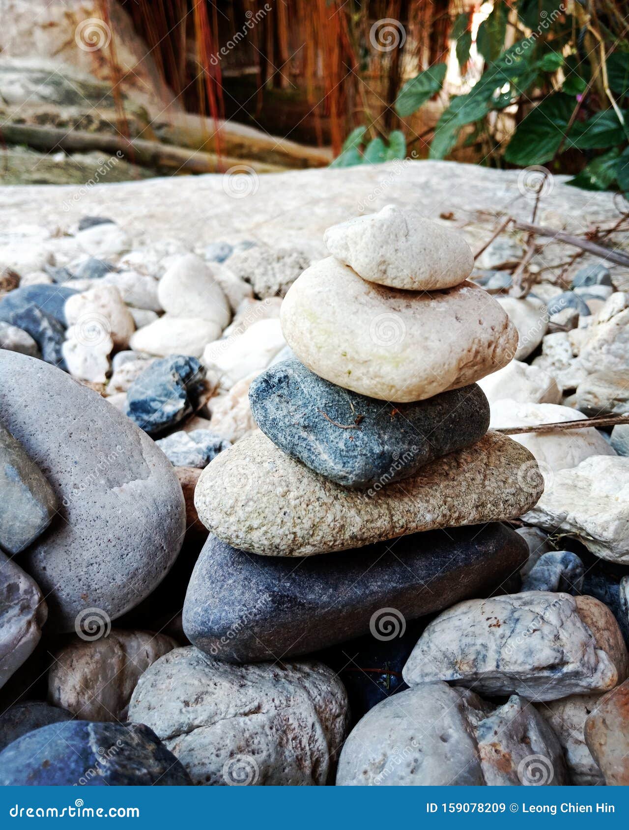 Stacked zen stones stock image. Image of asian, asia - 159078209