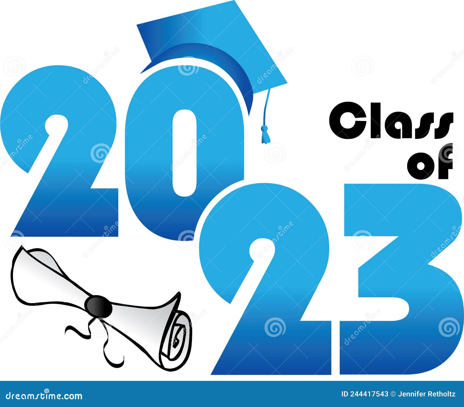 Blue Class of 2023 Creative Stylized Logo Stock Vector - Illustration ...