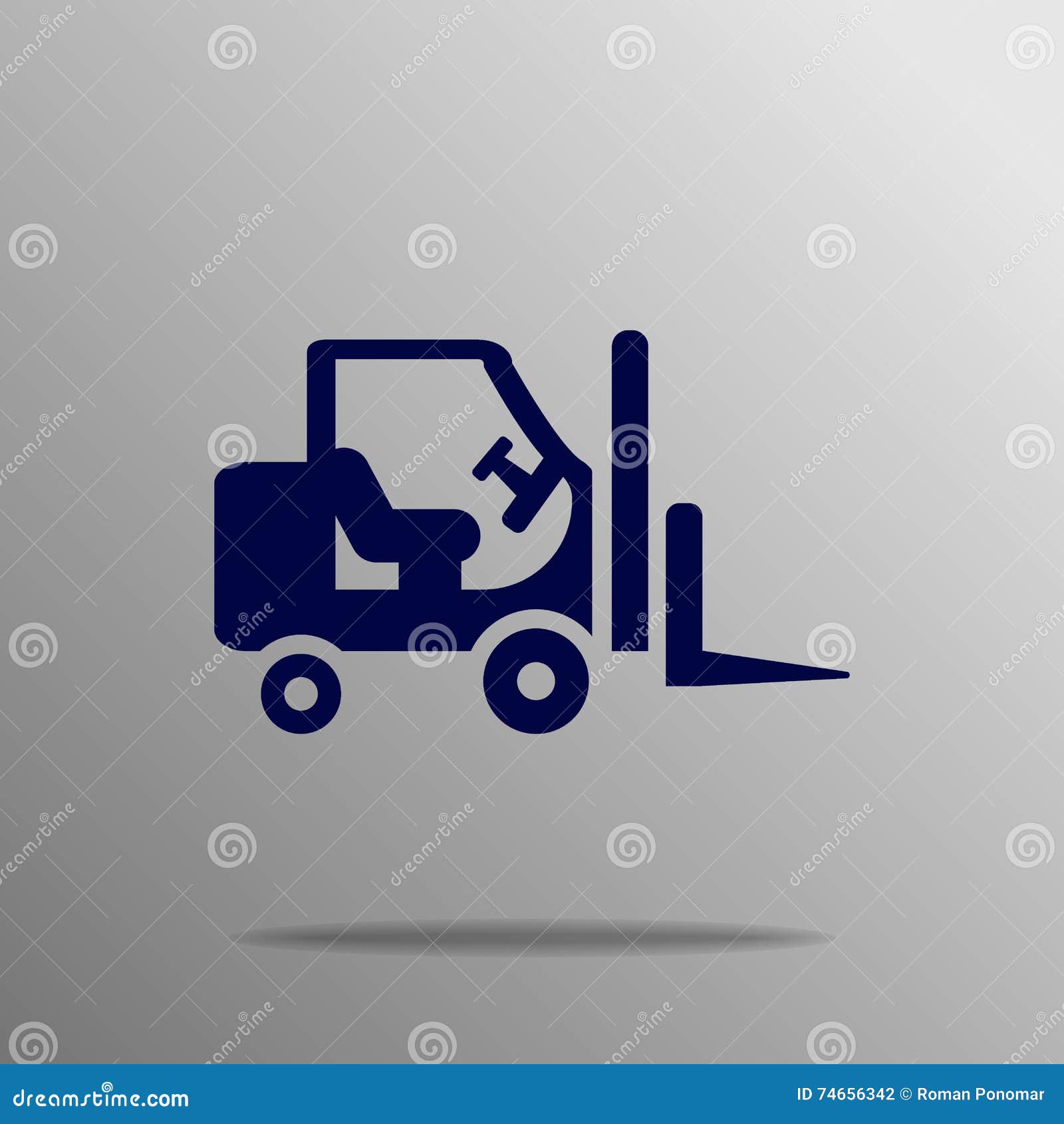 Stacker Loader Icon Digital Red Cartoon Vector | CartoonDealer.com ...