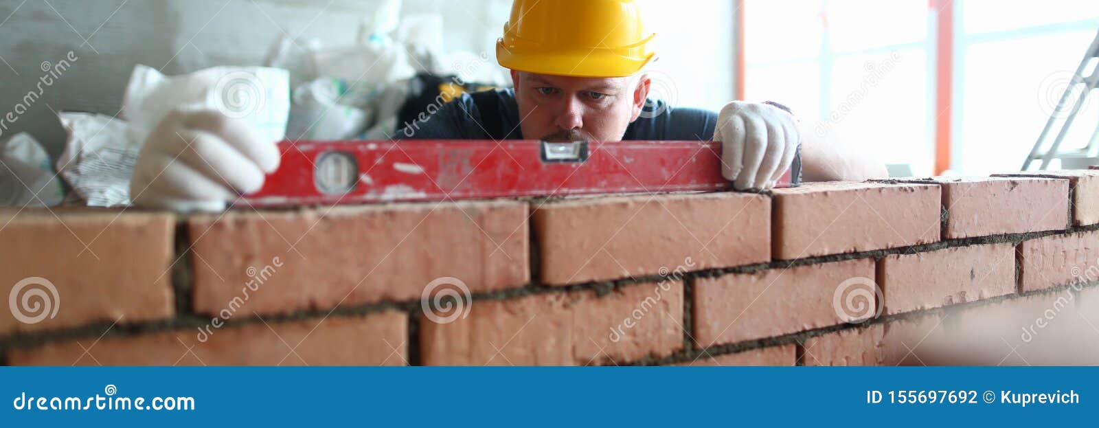 Stacker man in hardhat stock photo. Image of site, masonry - 155697692