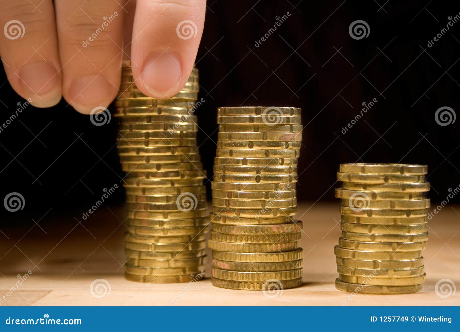 Stacking Coins stock image. Image of euro, finance, denomination - 1257749