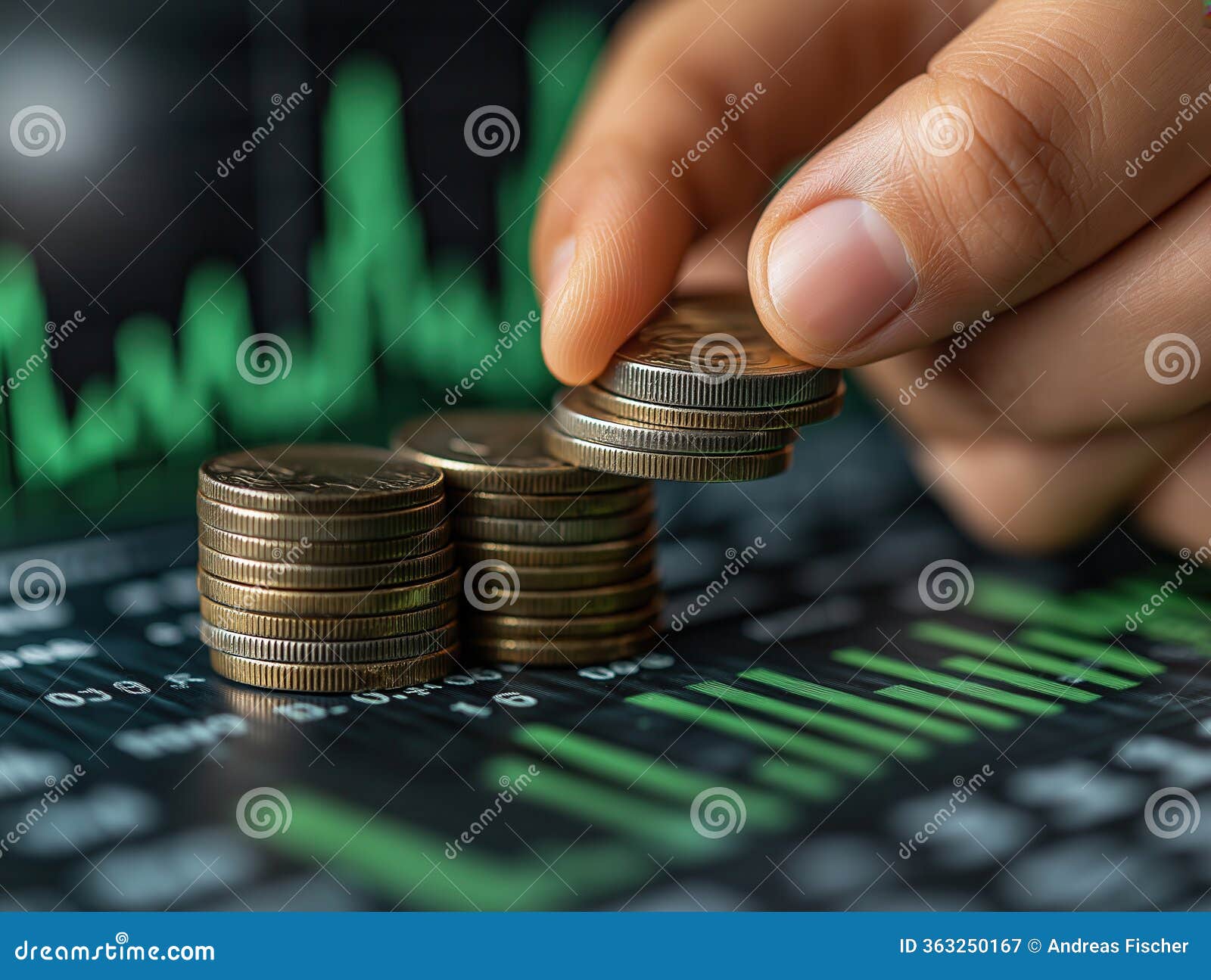 Stacking Coins for Financial Growth and Success. Generative AI Stock ...