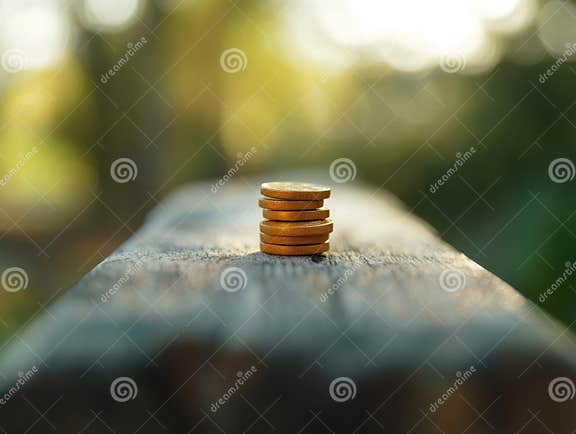 Stacking Coins, a Visual Representation of Savings and Growth Outdoors ...