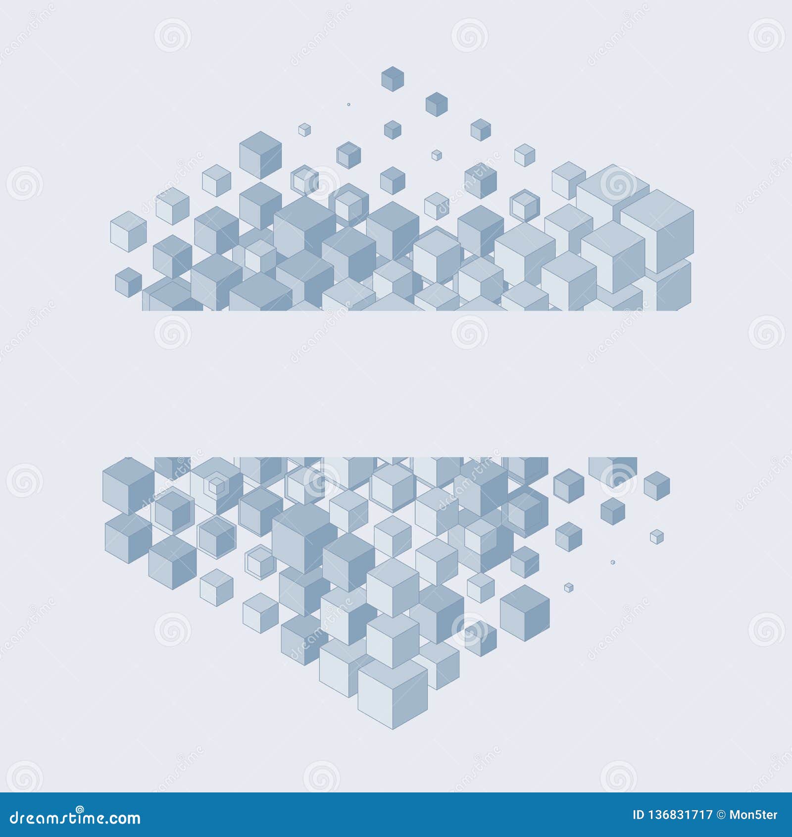 Stacking of cubes. stock vector. Illustration of shape - 136831717