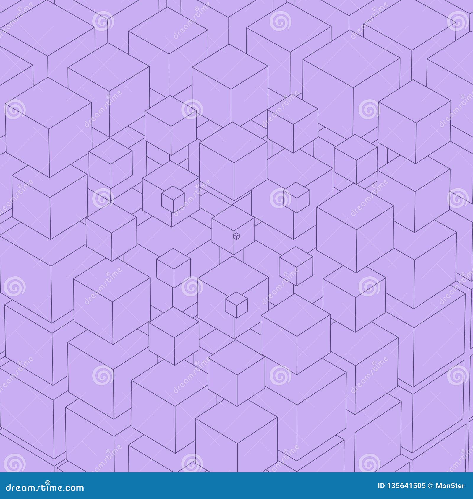 Stacking of cubes. stock vector. Illustration of pattern - 135641505