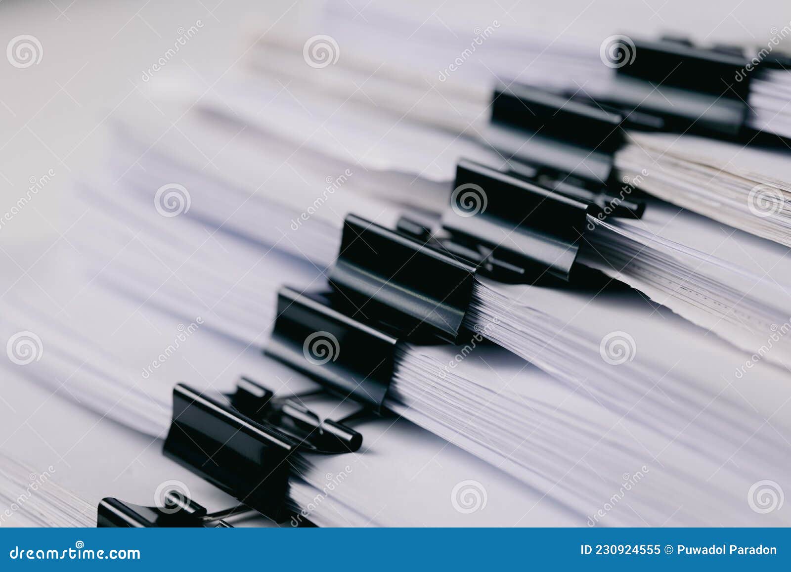Stacking of Document with Paper Clip for Office Working Stock Image ...