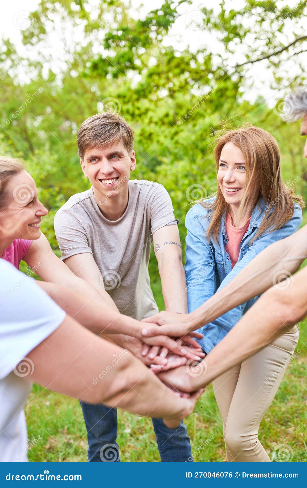 Stacking Hands As an Exercise for Motivation and Team Spirit Stock ...