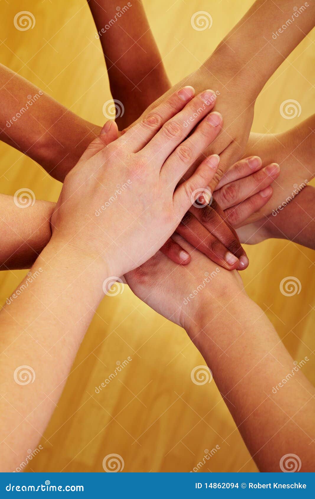 Stacking hands together stock photo. Image of closeness - 14862094