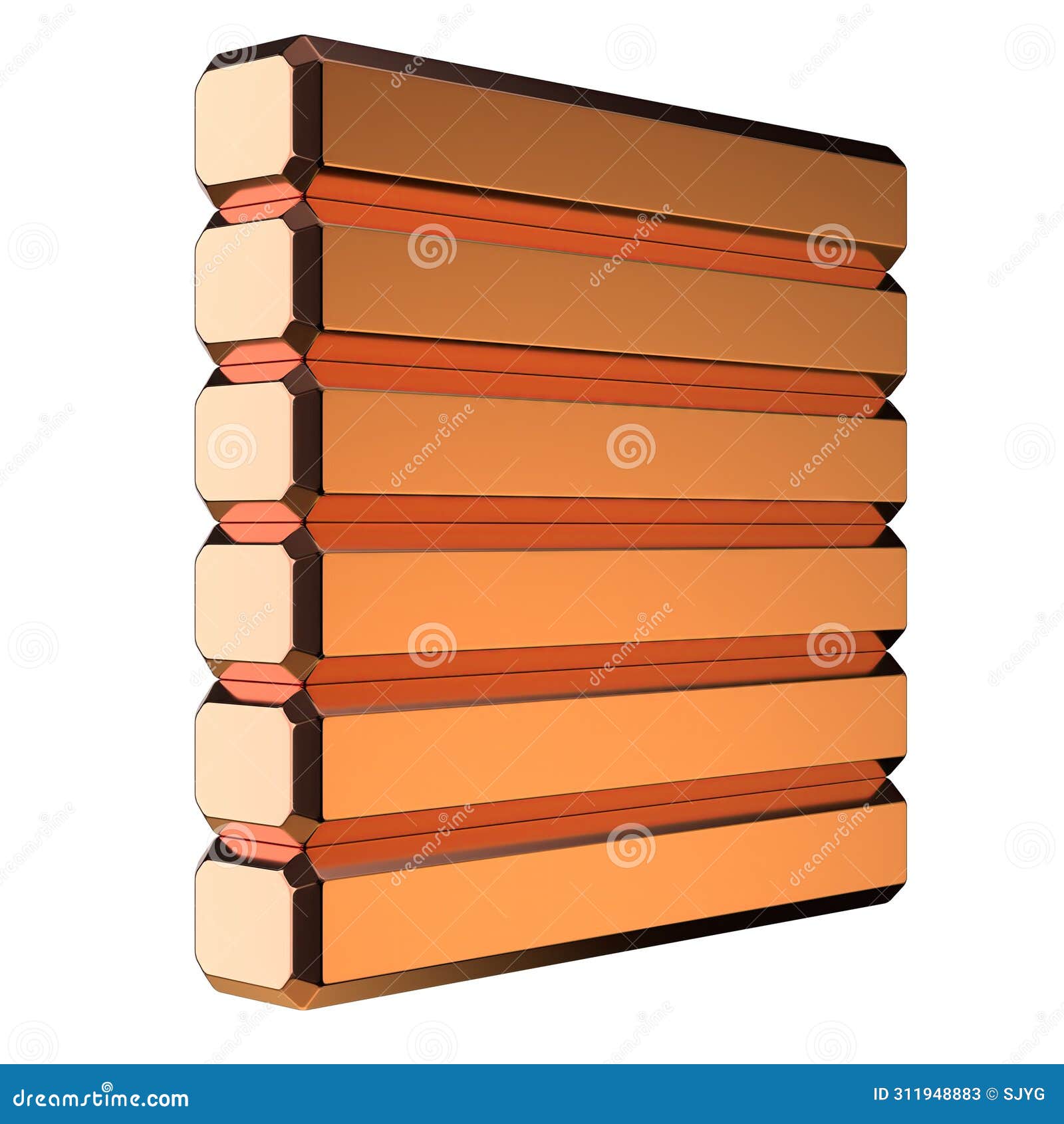Stacking Ingot Copper Metal Object Geometry Structure Isolated Elegant ...
