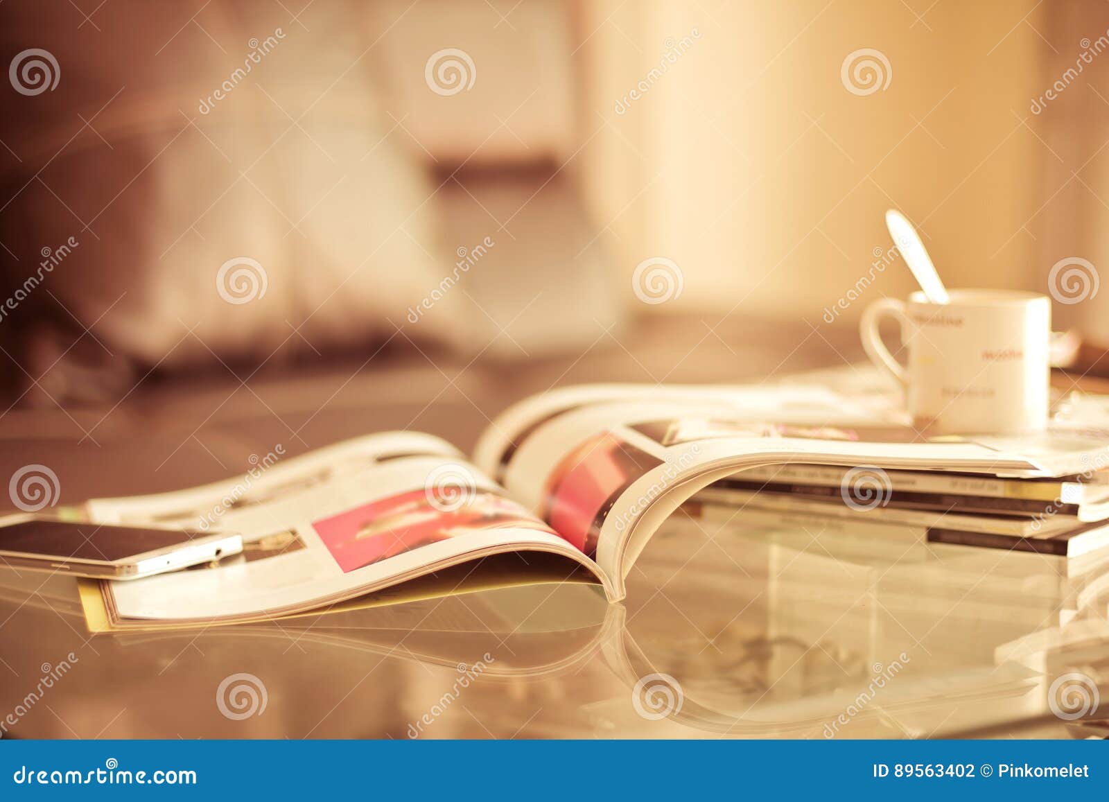 Stacking Magazine Place on Table in Living Ro Stock Photo - Image of ...