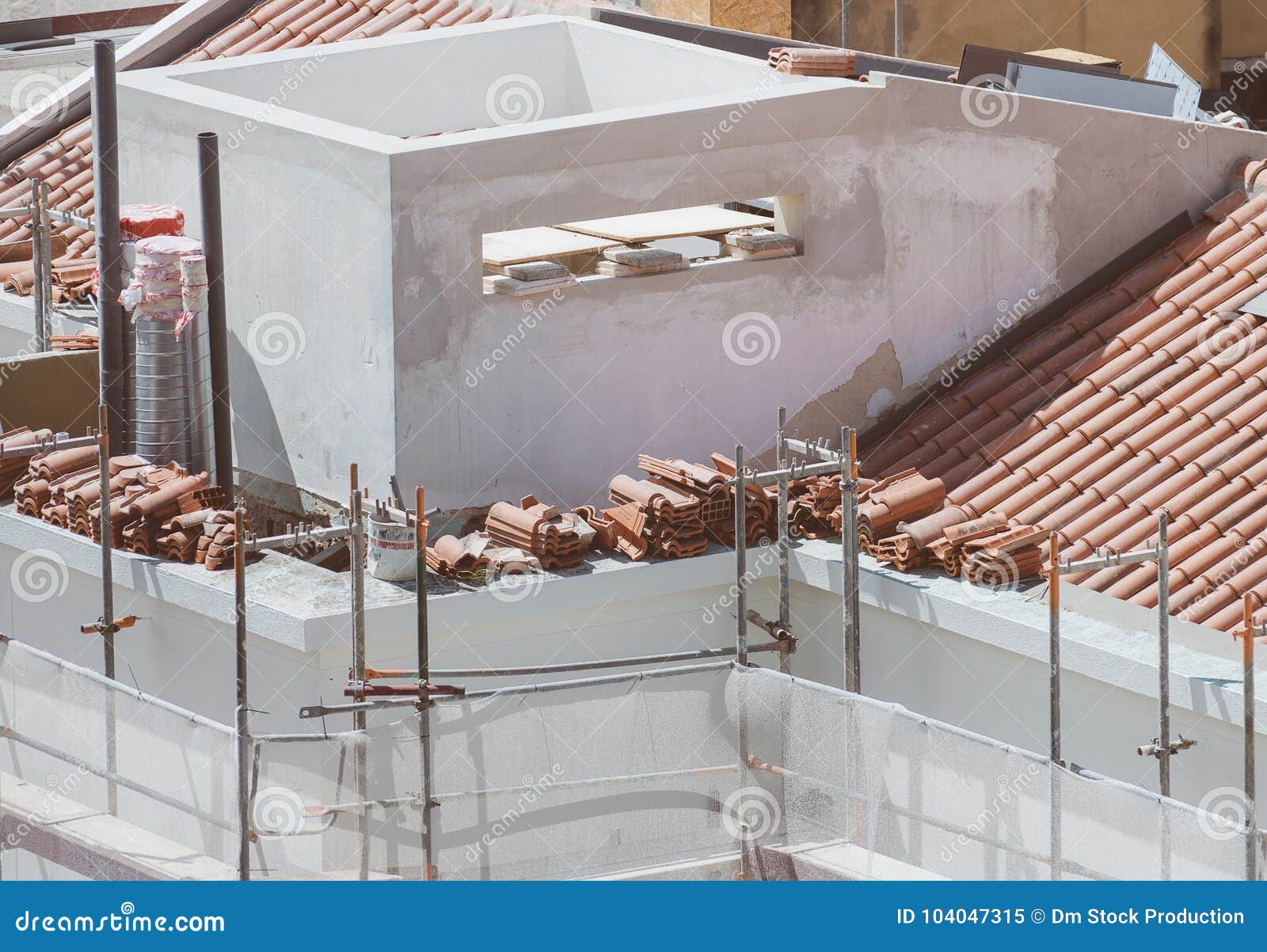 Stacking of Natural Ceramic Tiles. Stock Image - Image of rooftop ...