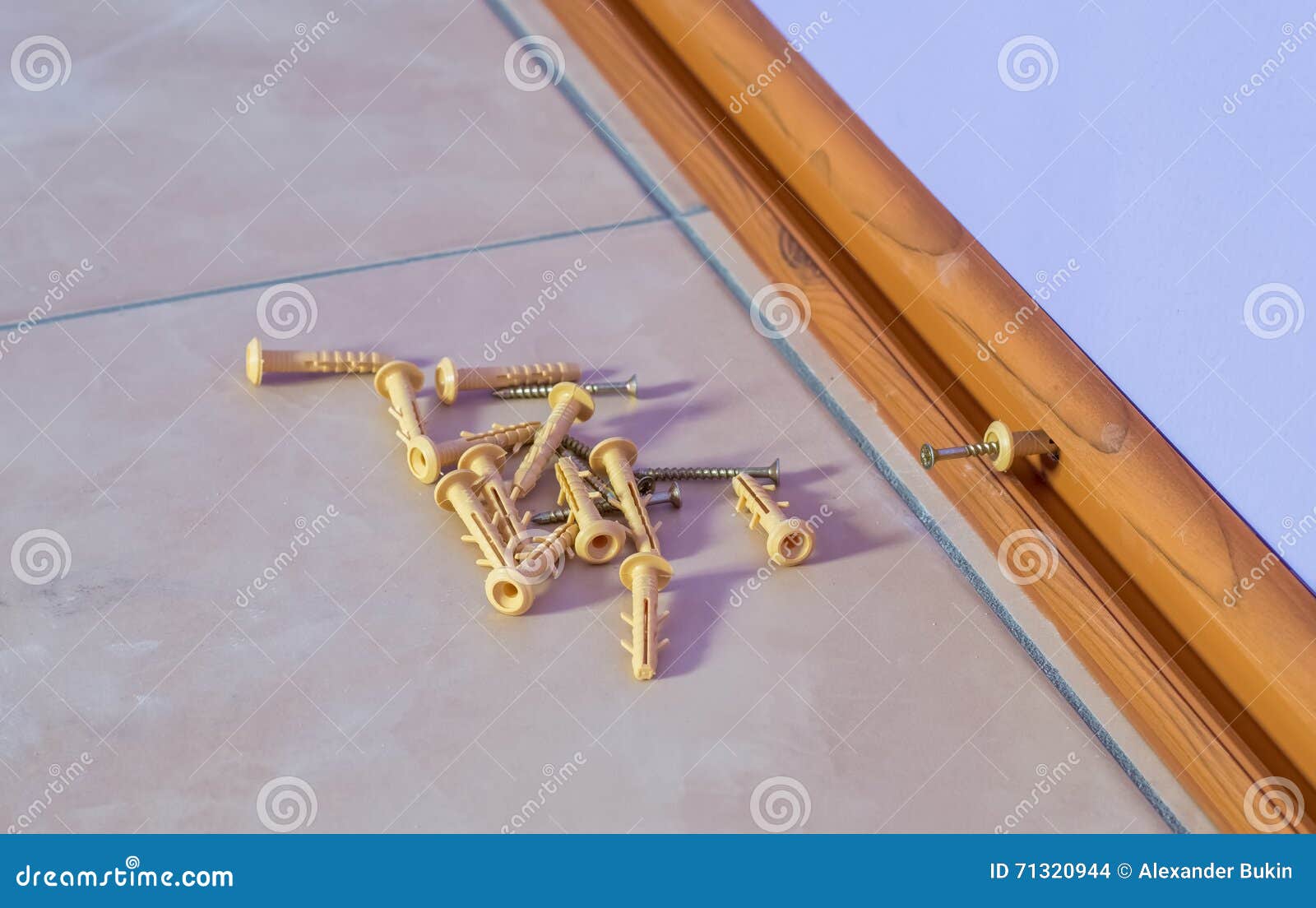 Stacking Plastic Plinth on the Floor, Nails and Dowels Stock Photo ...