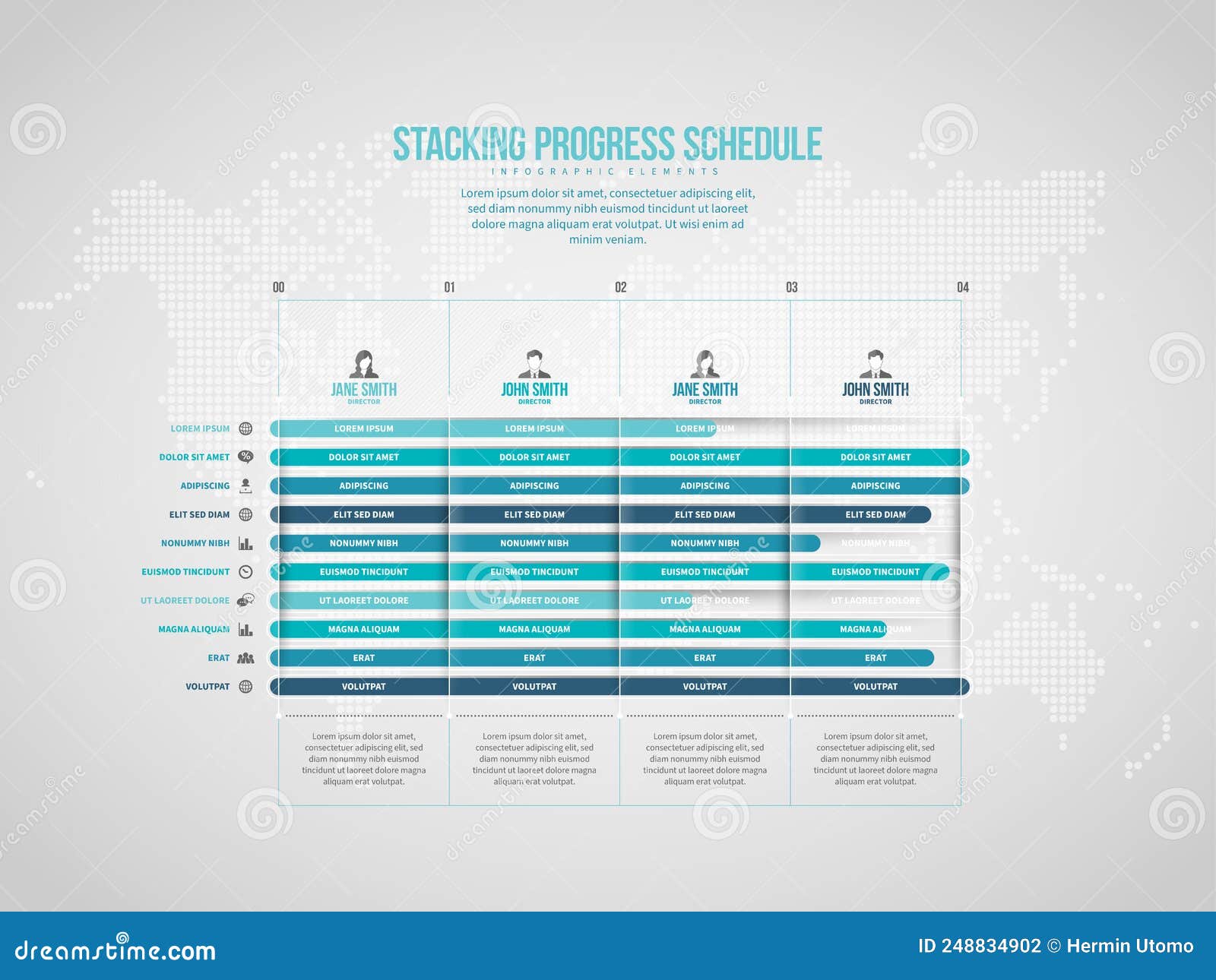 Stacking Progress Schedule Infographic Copy Vector Illustration ...