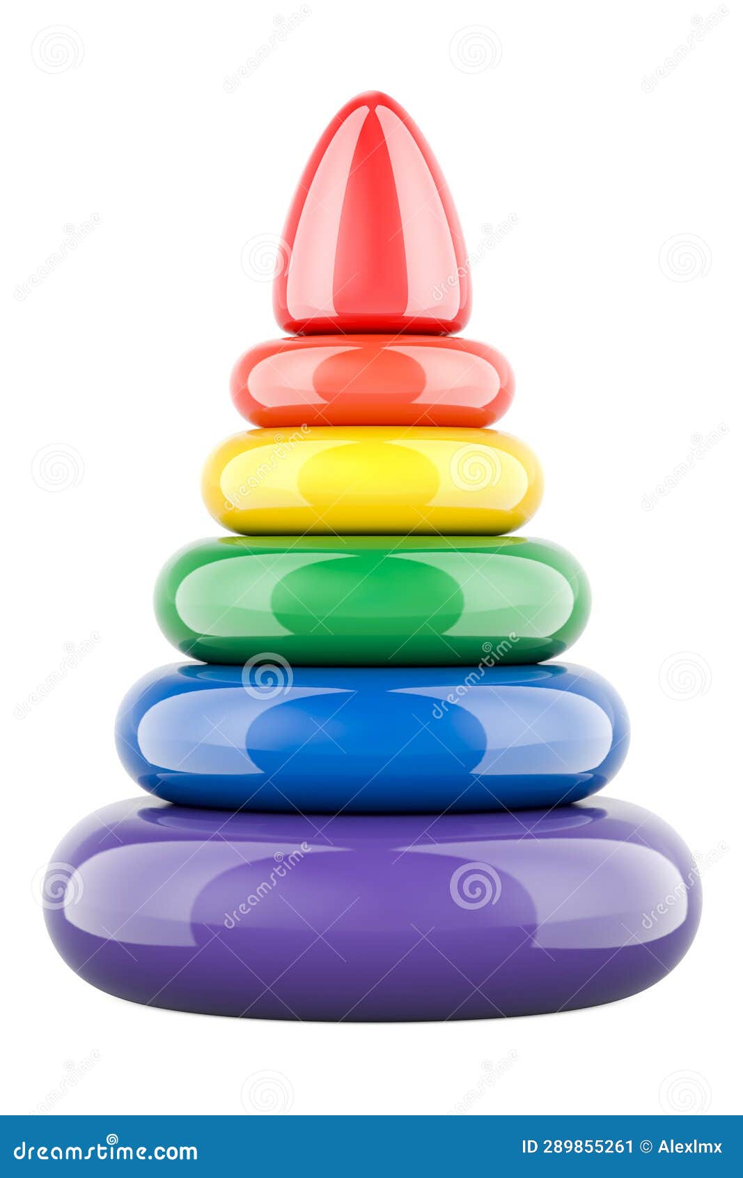 Stacking Rings Toy, Toy Pyramid. 3D Rendering Stock Illustration ...