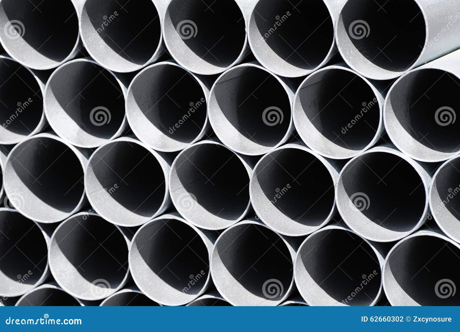 Stacking Steel Pipe at Construction Site Stock Photo - Image of ...