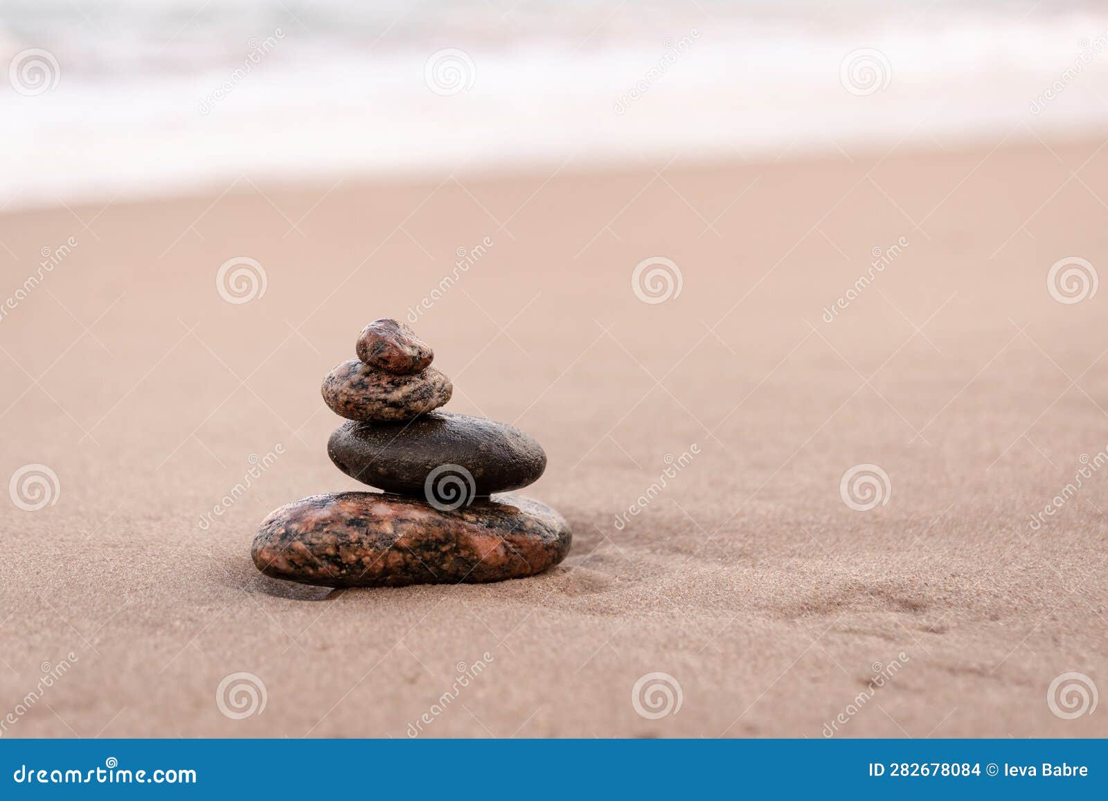 Stacking Stones by the Sea in Autumn Stock Photo - Image of line, stone ...