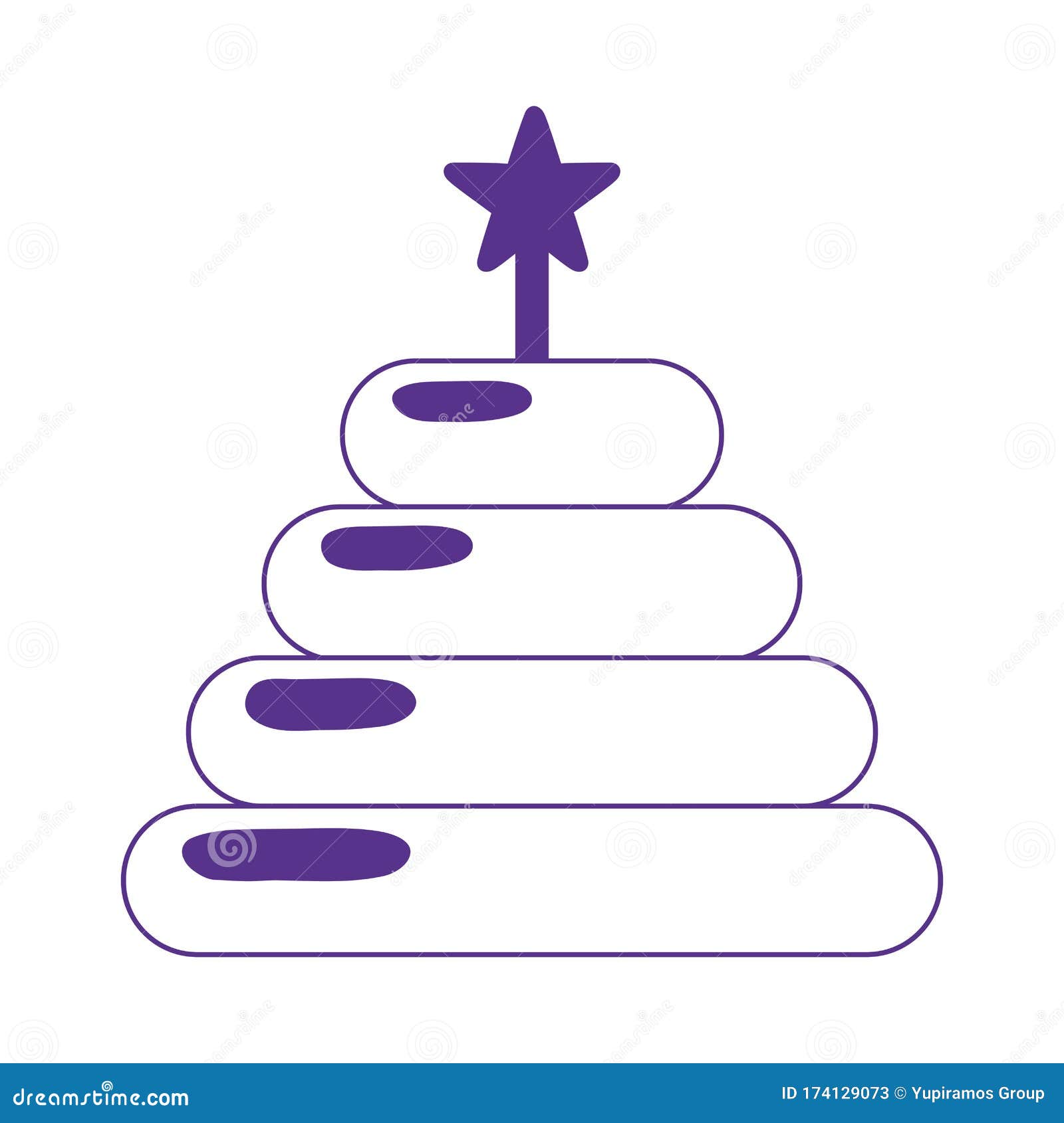 Stacking Tower Kids Toy Icon Design White Background Line Style Stock ...