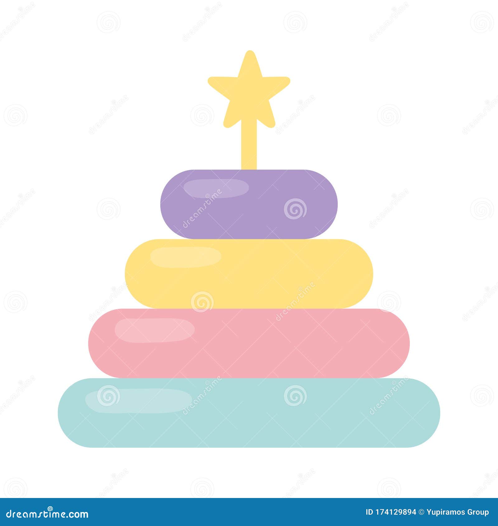 Stacking Tower Kids Toy Icon Design White Background Stock Vector ...