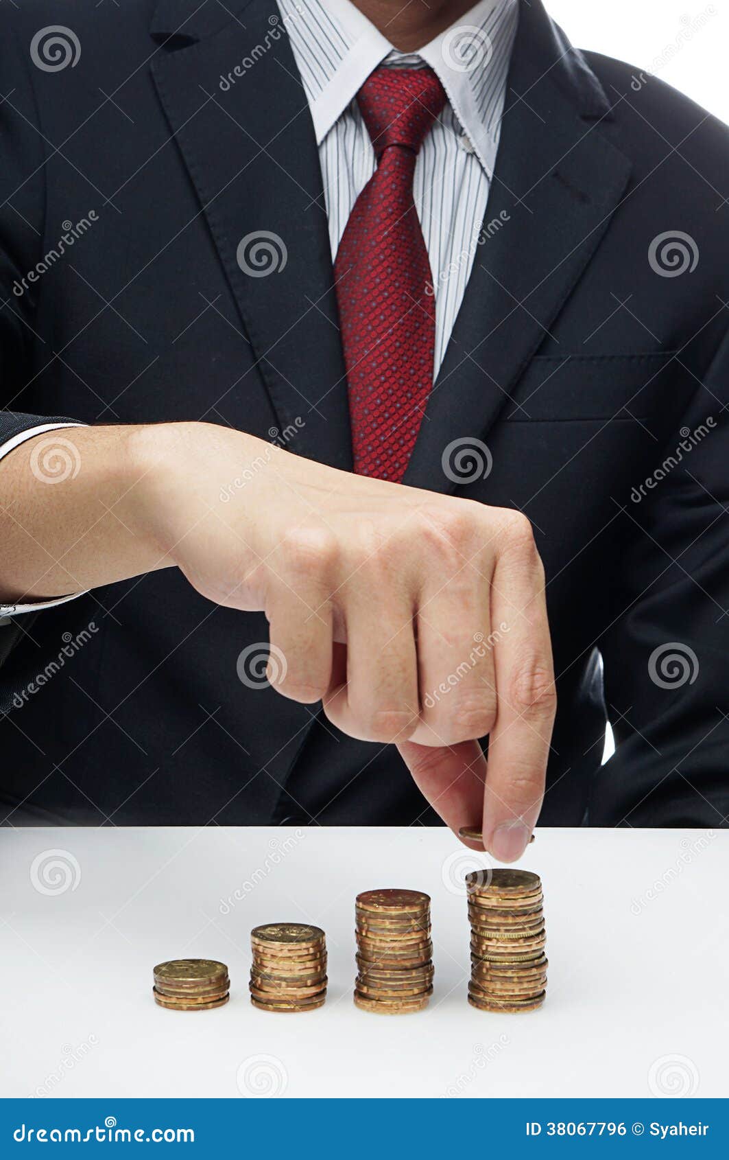 Stacking up coins stock photo. Image of deposit, fund - 38067796