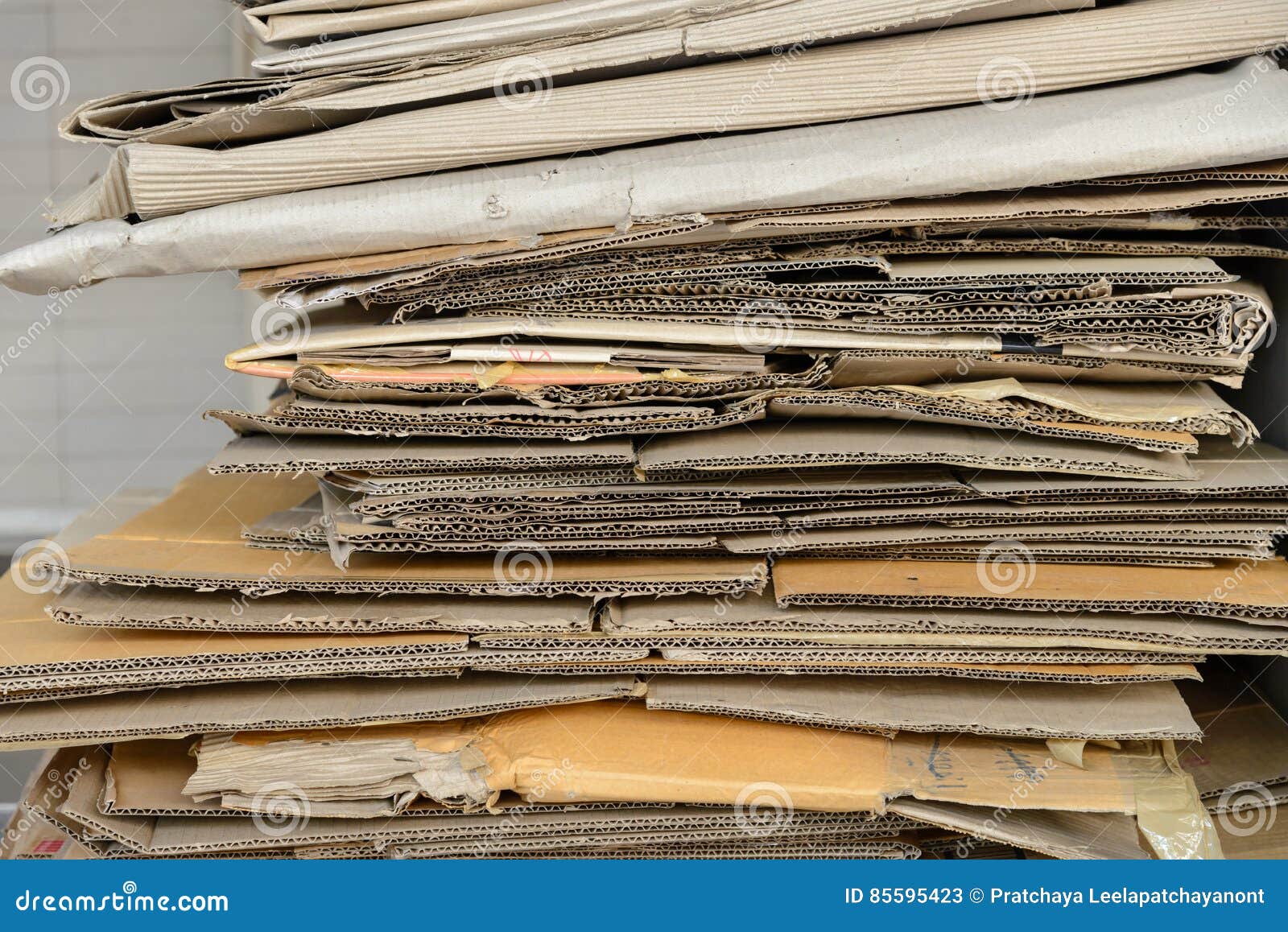 Stacking of Used Cardboard Box Stock Image - Image of recycle, empty ...