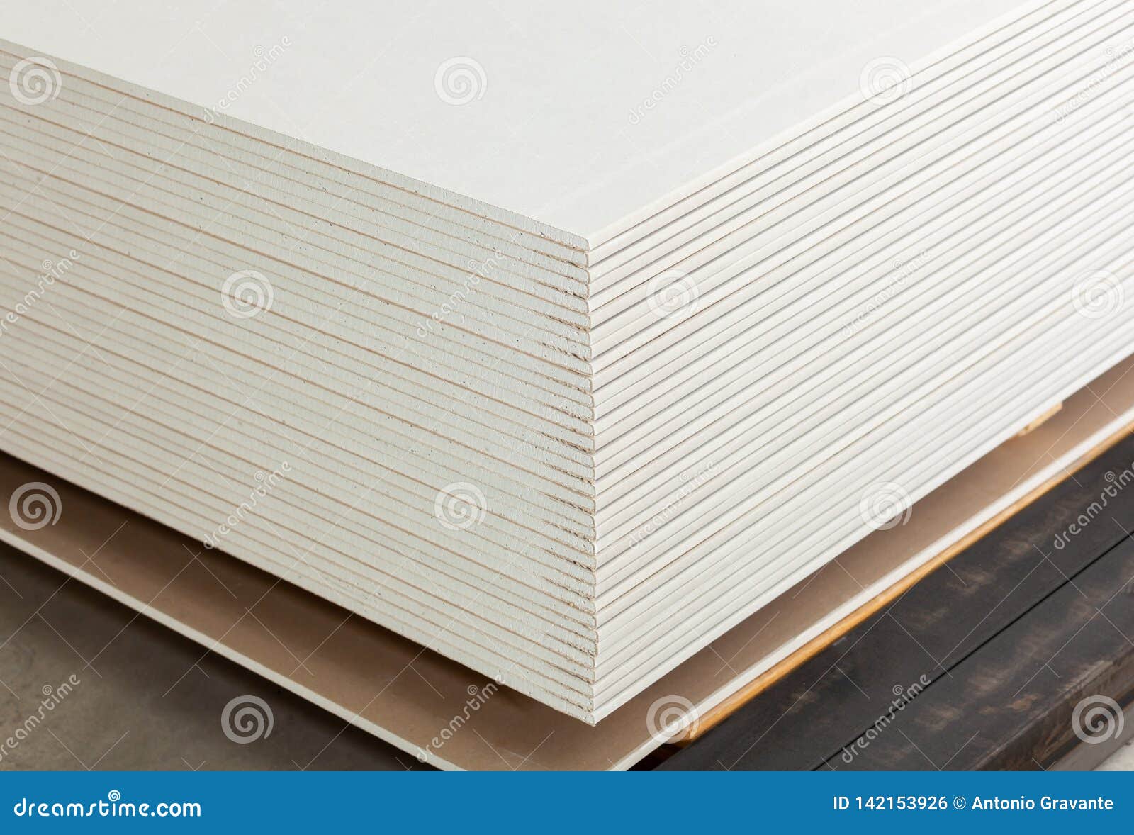 Stacking of White Gypsum Panels Stock Photo - Image of infrastructure ...