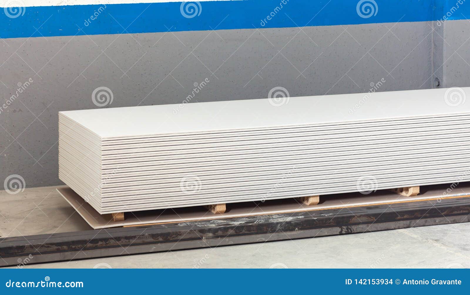 Stacking of White Gypsum Panels Stock Photo - Image of condition ...