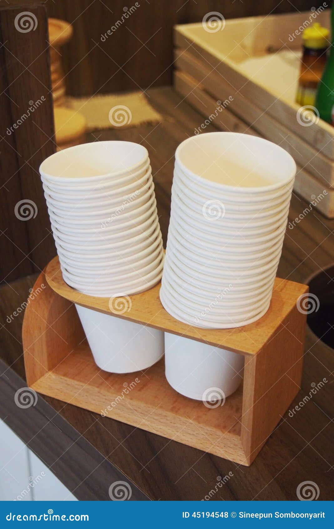 Stacking white paper cups stock photo. Image of shop - 45194548