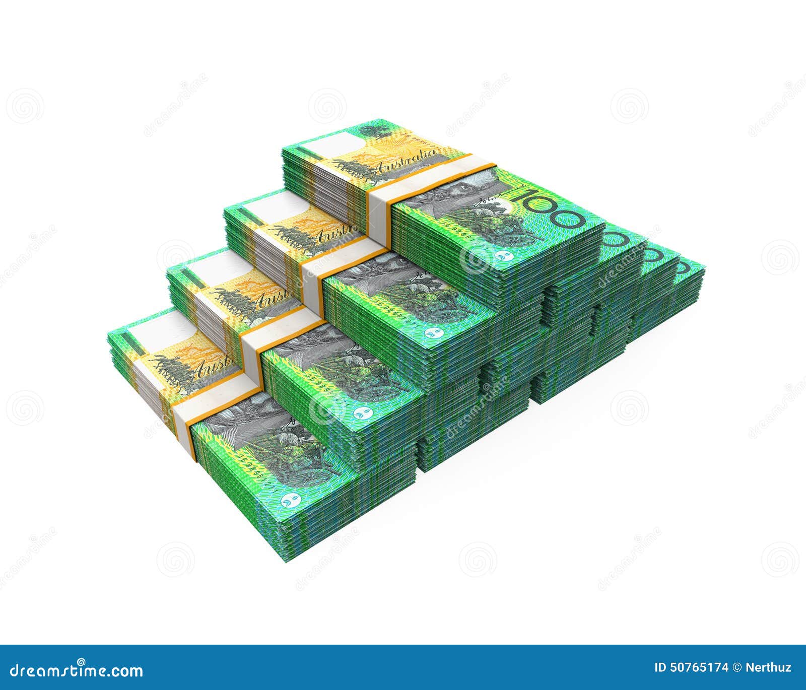 Stacks of 100 Australian Dollar Banknotes Stock Illustration ...