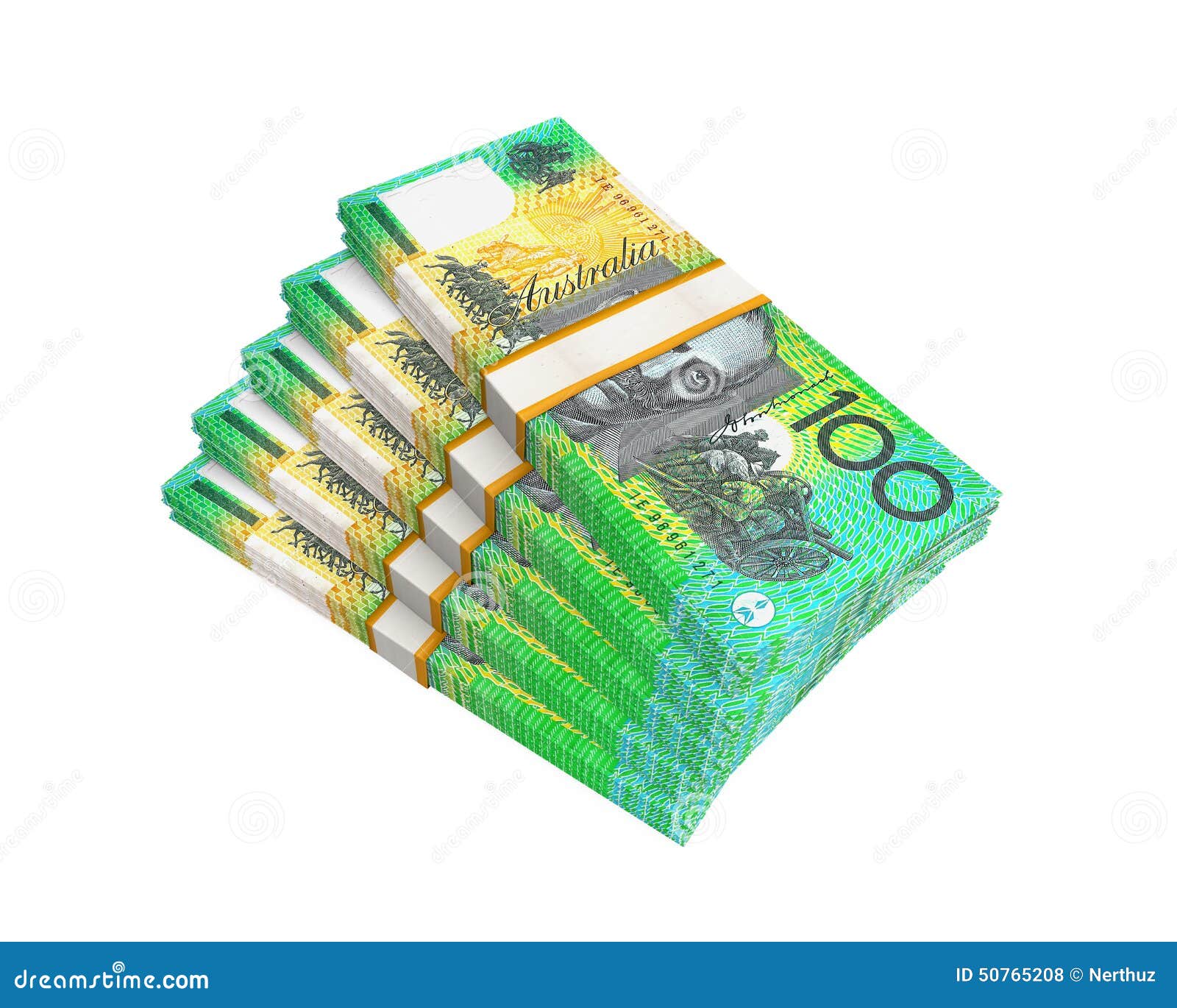 Stacks of 100 Australian Dollar Banknotes Stock Illustration ...