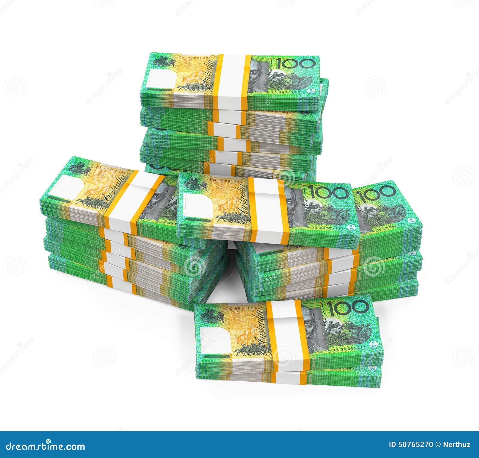 Stacks of 100 Australian Dollar Banknotes Stock Illustration ...