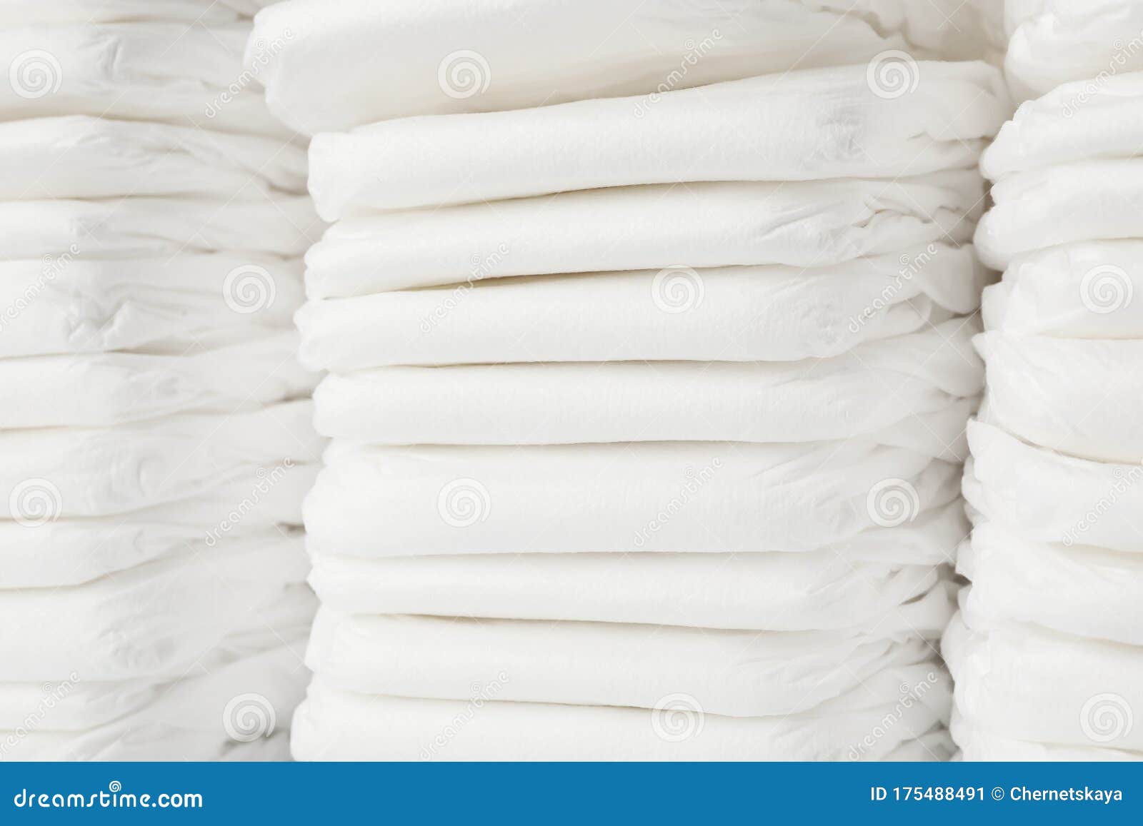 Stacks of Baby Diapers As Background, Closeup Stock Image - Image of ...