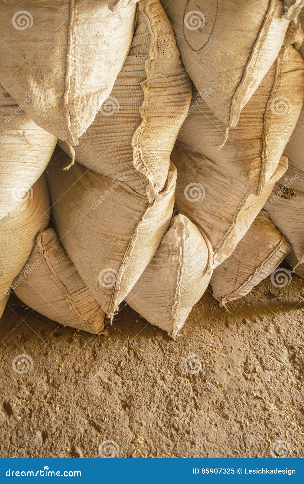Stacks of Bags in Warehouse Stock Image - Image of freight, material ...