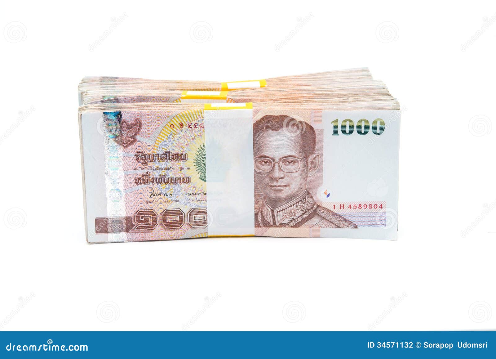Stacks of 1000 baht bills stock photo. Image of money - 34571132