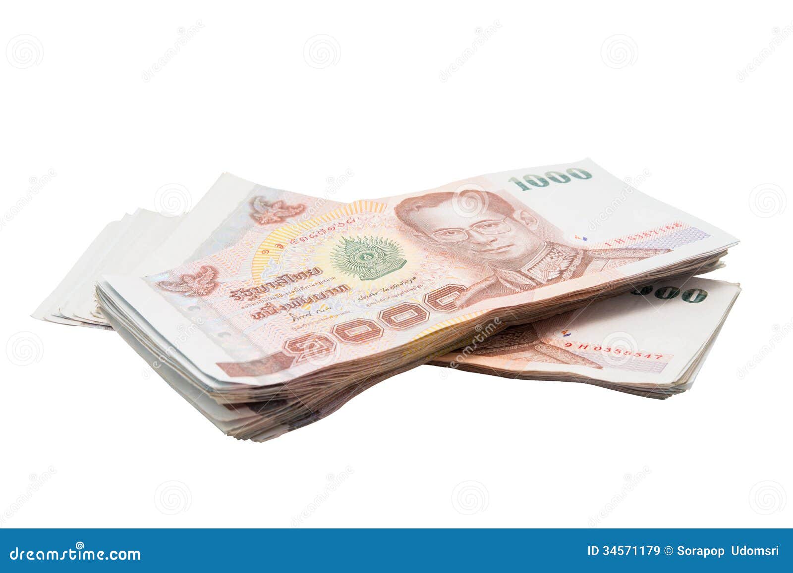 Stacks of 1000 baht bills stock image. Image of business - 34571179