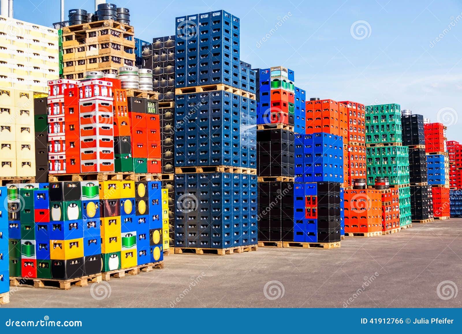Stacks of Beverage Bottle Crates Stock Photo - Image of stacked, depot ...