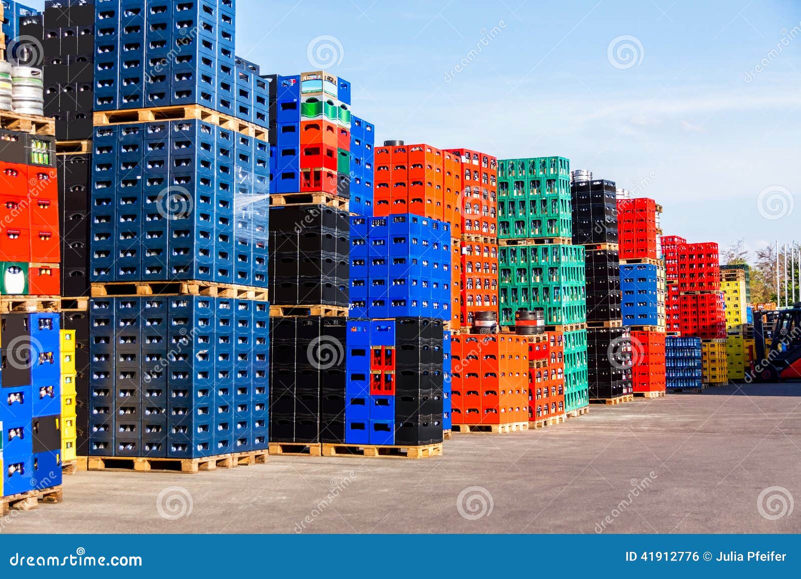 Stacks of Beverage Bottle Crates Stock Photo - Image of consignment ...
