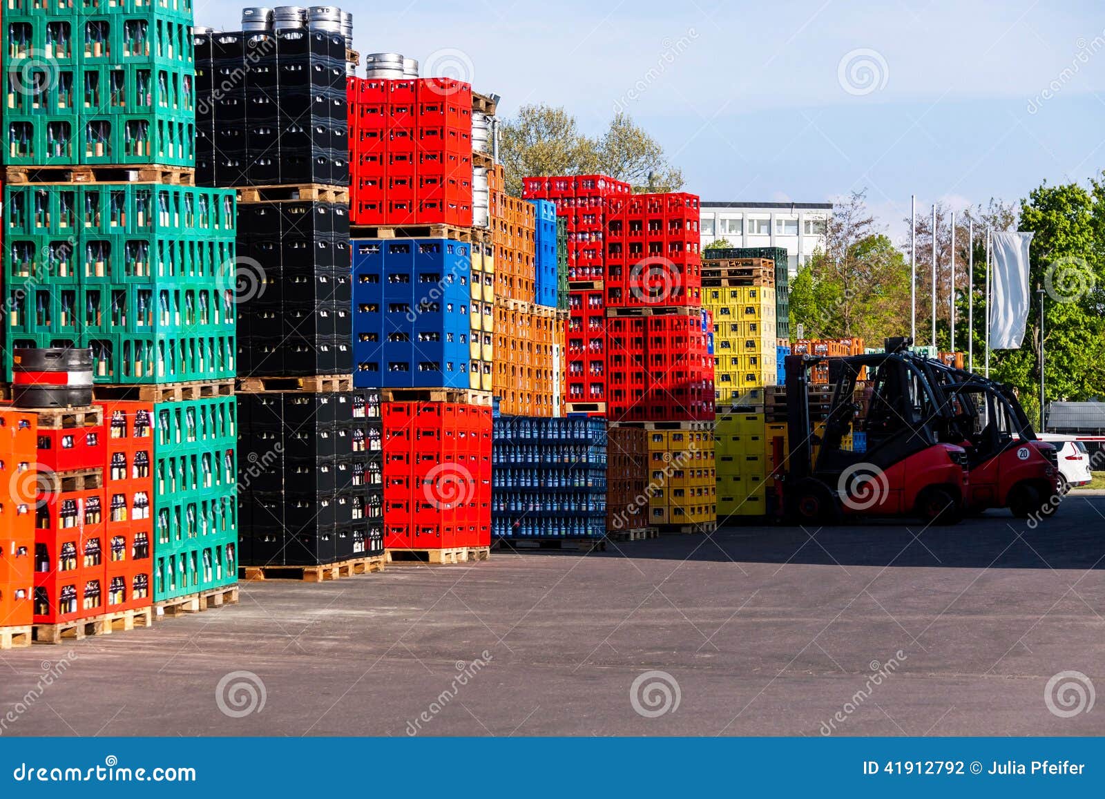 Stacks of Beverage Bottle Crates Stock Photo - Image of haulage ...