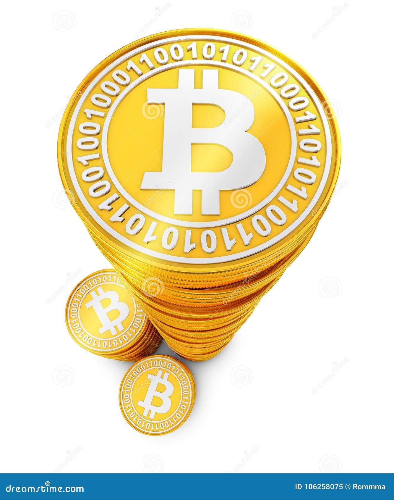 Stacks of bitcoins stock illustration. Illustration of bitcoin - 106258075